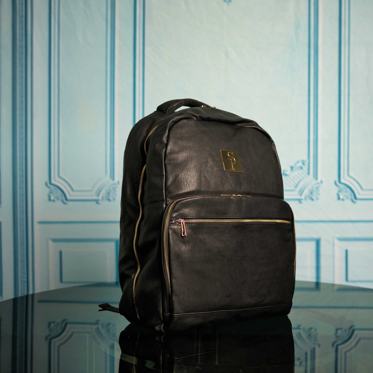 Black Tumbled Leather Daily Commuter Bag