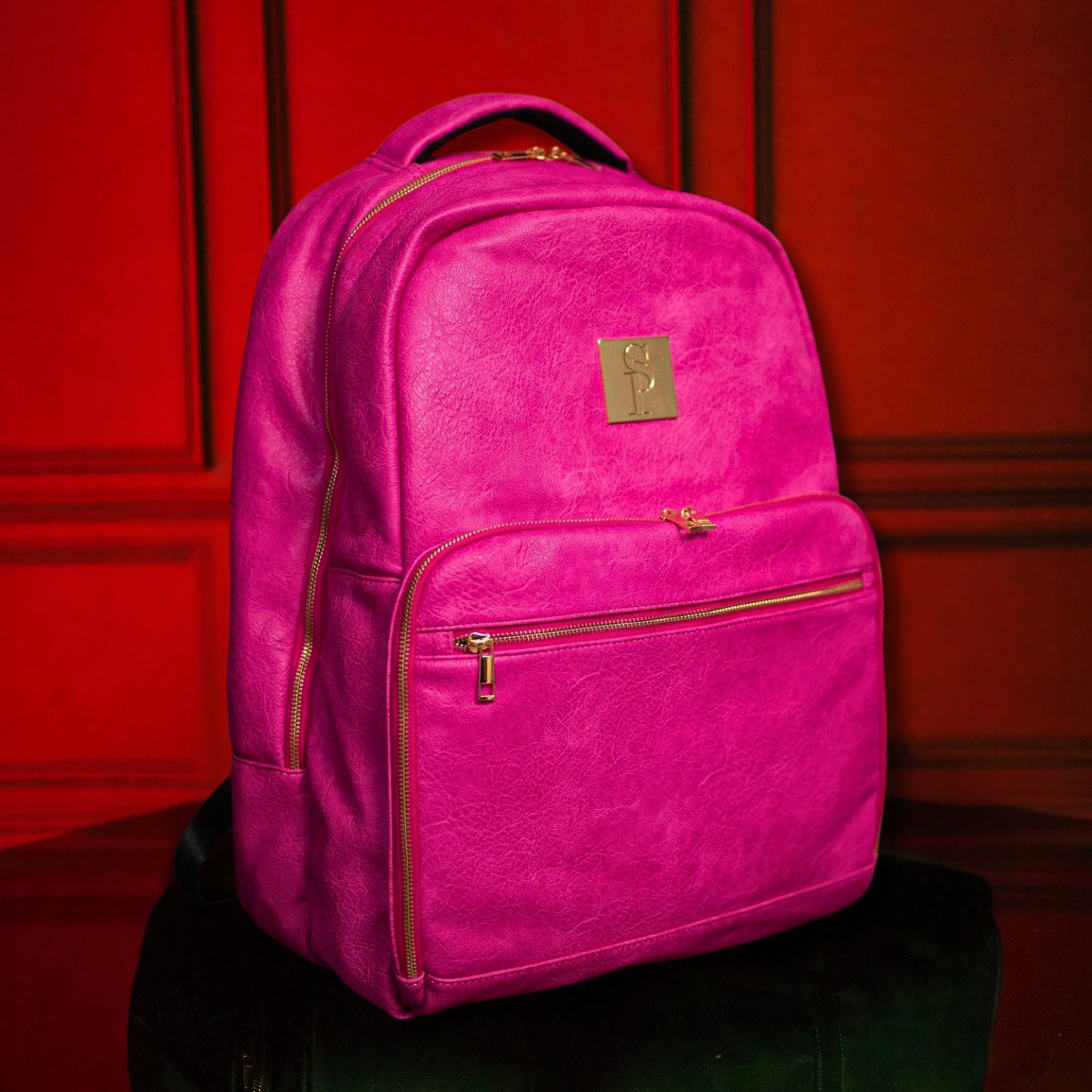 Pink Leather Commuter Bag