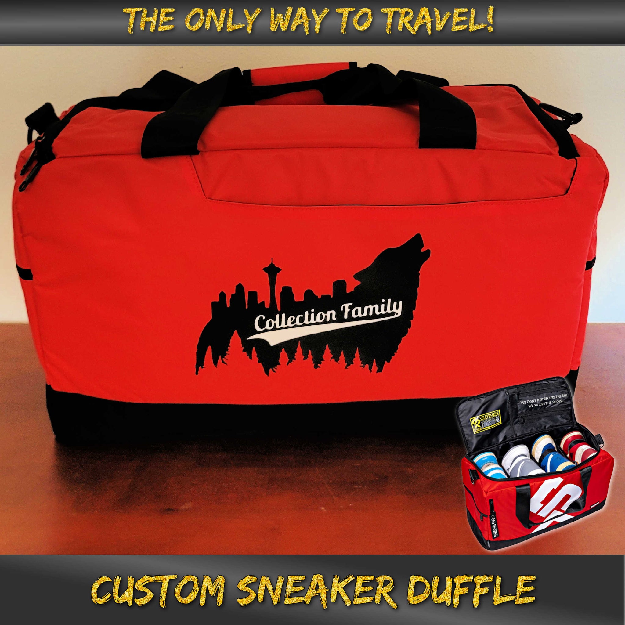 Red Sneaker Duffle Bag - Customizable Athletic Shoe Bag