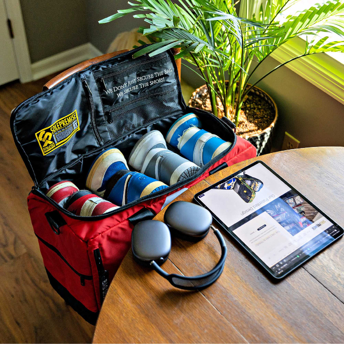 Red Sneaker Duffle Bag - Customizable Athletic Shoe Bag