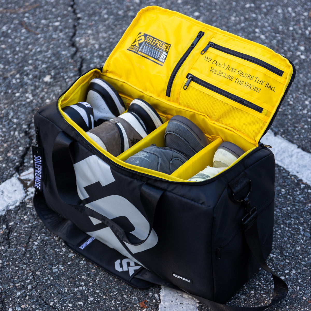 Black Sneaker Duffle Bag | Athletic Sports Bag